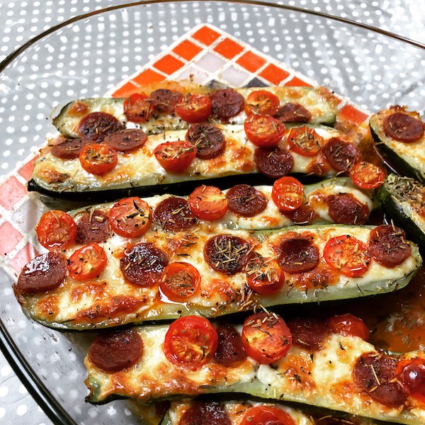 courgettes gratinées mozzarella chorizo - La cuisine de mémé Moniq