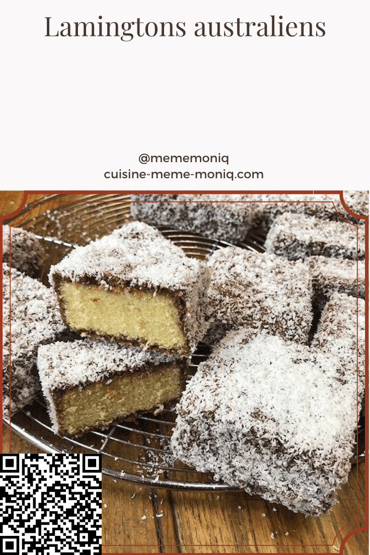 lamington ou lamingtons australiens - La cuisine de mémé Moniq